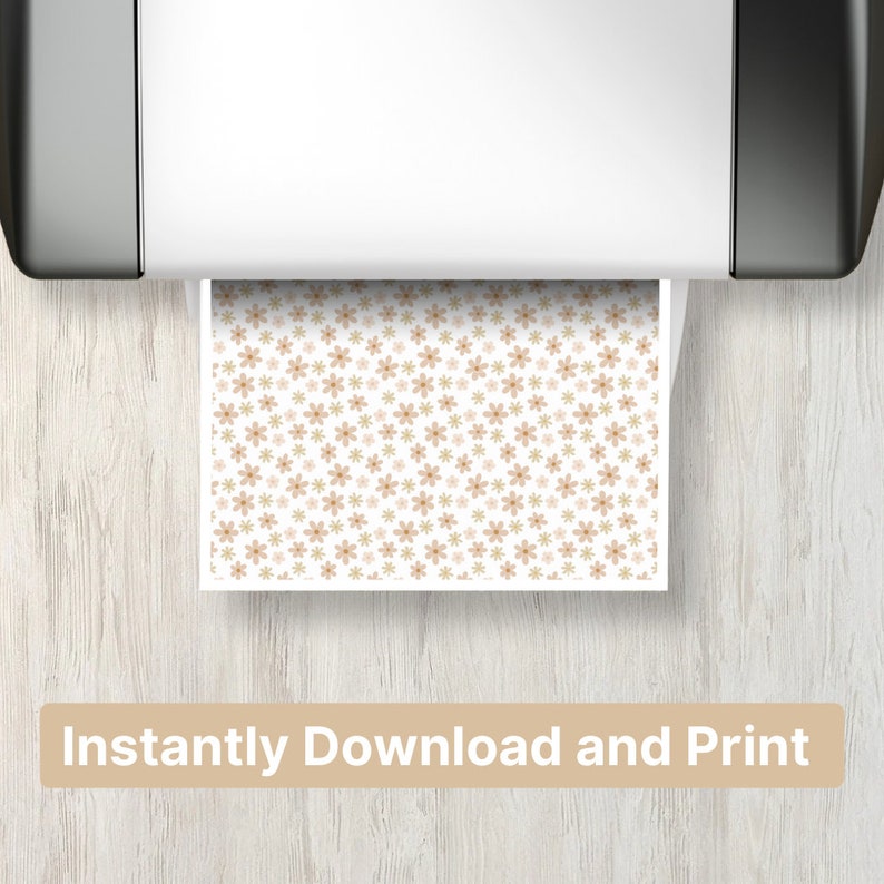 Boho Floral Dollhouse Wallpaper | Miniature 1:12 Scale Printable ...