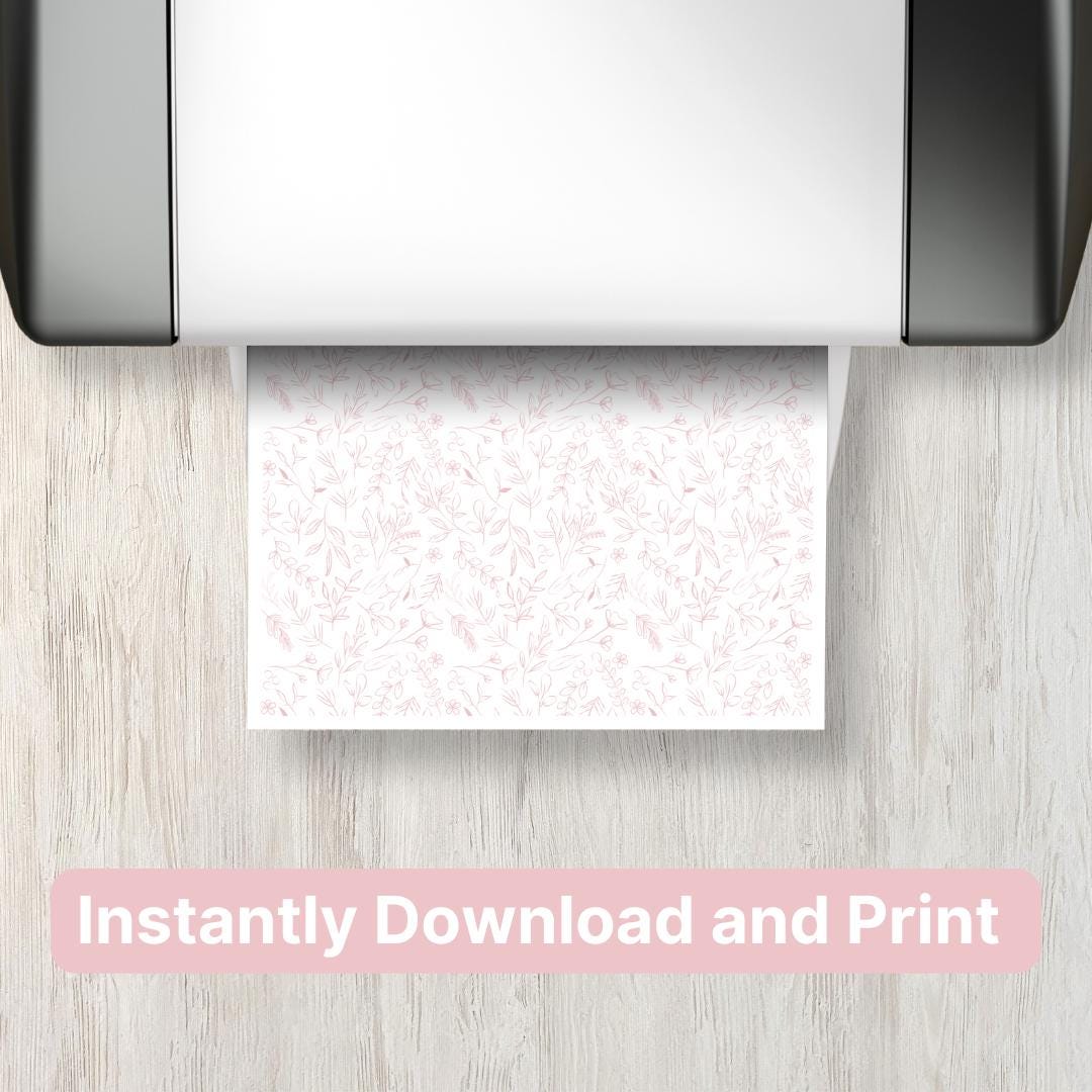 Printable Pink Floral Dollhouse Wallpaper | Miniature 1:12 Scale ...