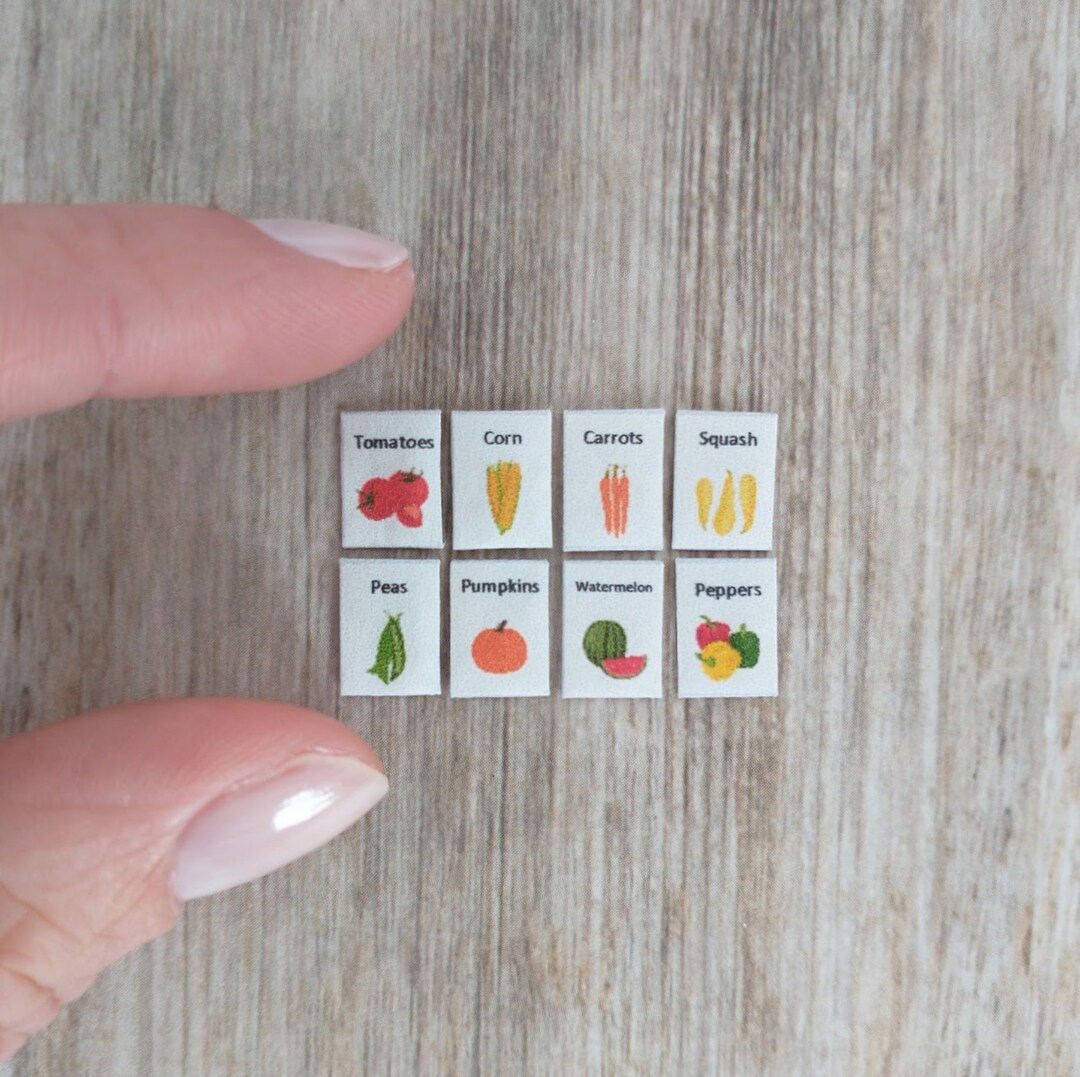 1:12 Scale Seed Packets | Miniature Fruit and Vegetable Seeds for ...