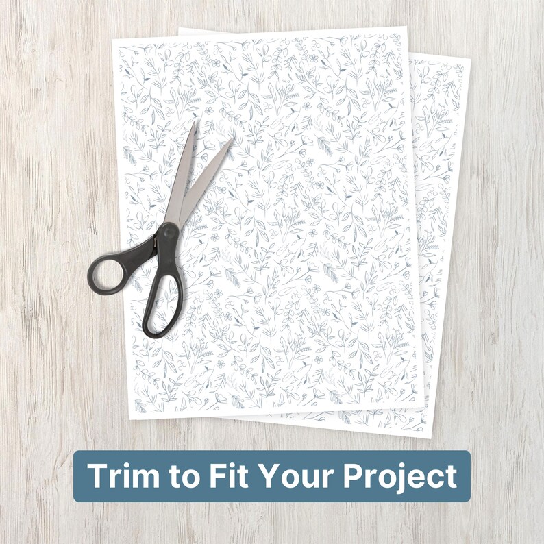 Printable Blue Floral Dollhouse Wallpaper | Miniature 1:12 Scale ...