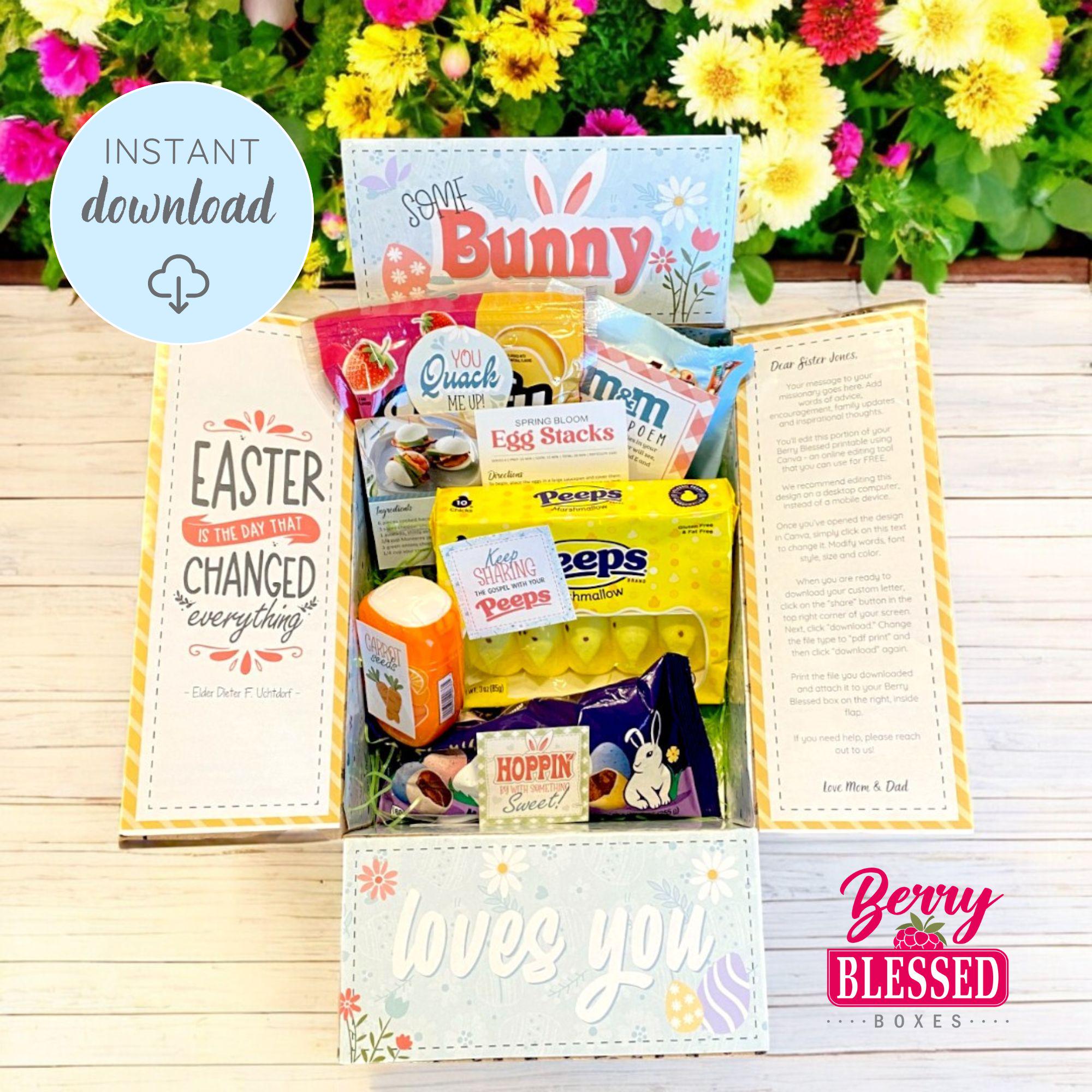 LDS Missionary Easter Care Package Kit, Easter Shipping Box Flap Design ...