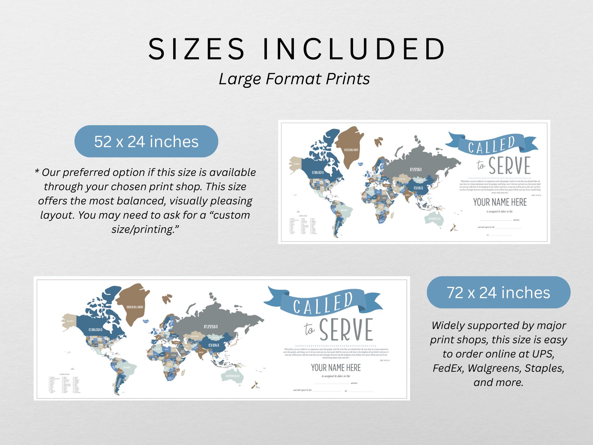 Personalized LDS Mission Call Map | Self-edit | Printable Reveal Party ...