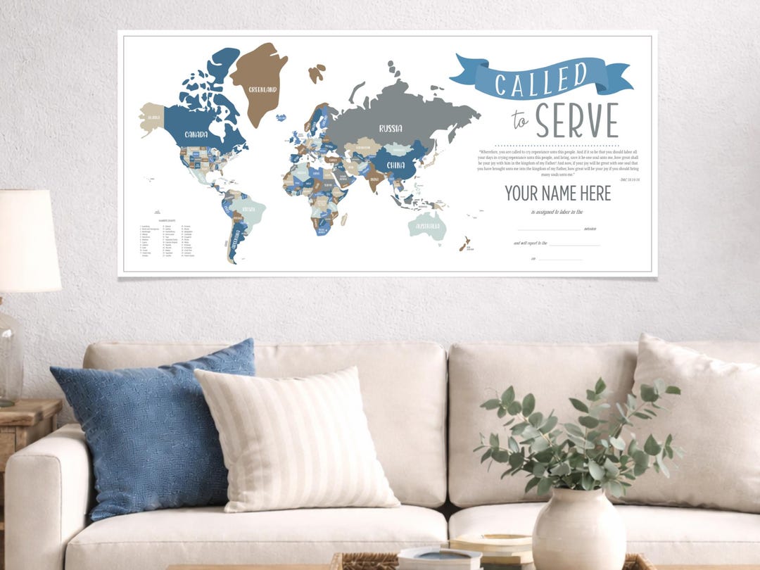 Personalized LDS Mission Call Map | Self-edit | Printable Reveal Party ...