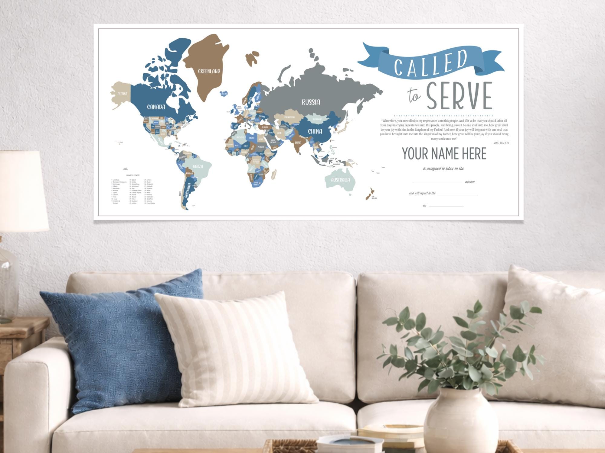 Personalized LDS Mission Call Map | Self-edit | Printable Reveal Party ...