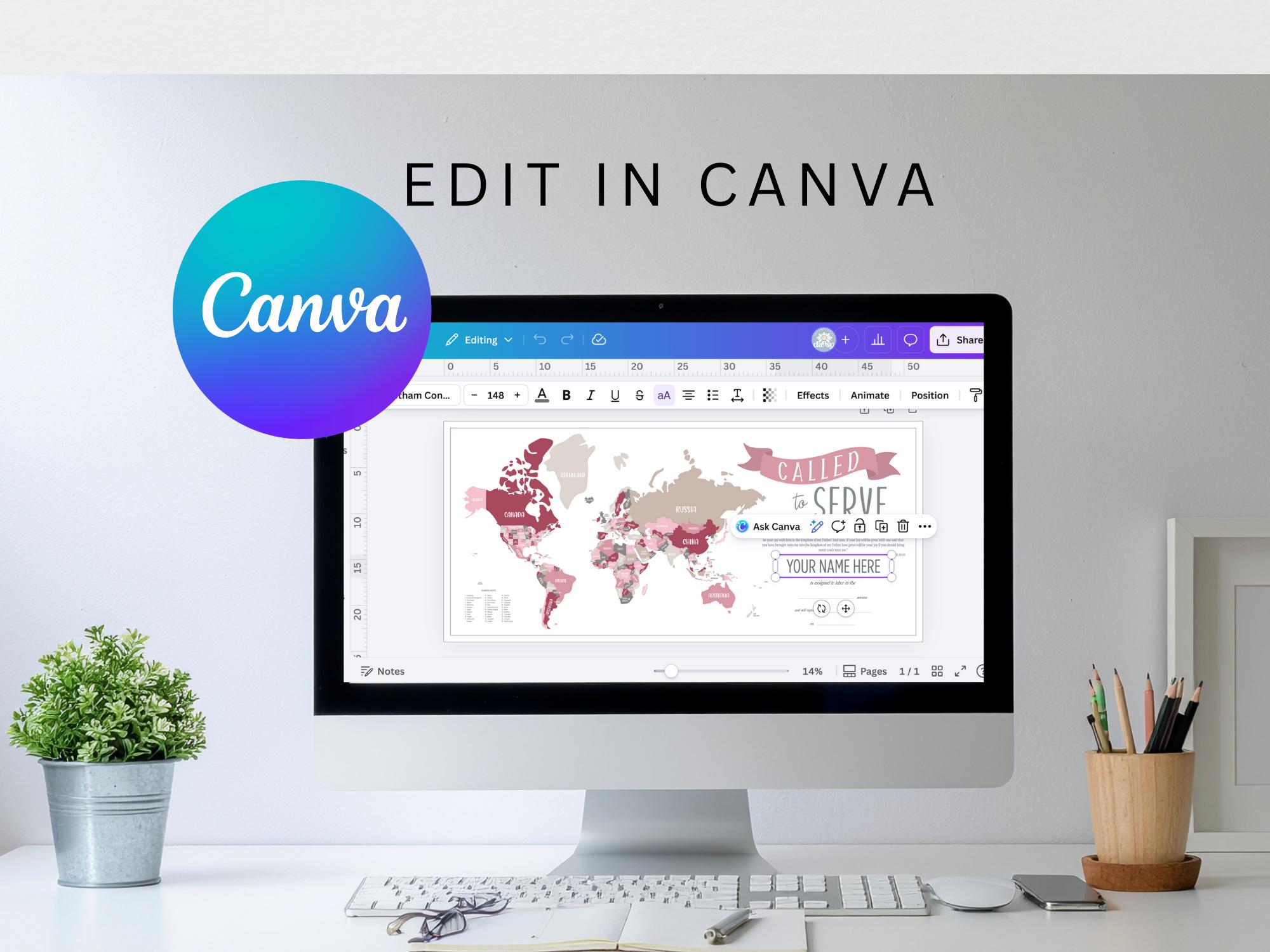 Personalized LDS Mission Call Map | Self-edit | Printable Reveal Party ...