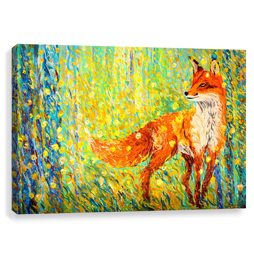 Fox Painting, Fox Wall Art Print, Print Canvas Art Framed, Fox Poster ...