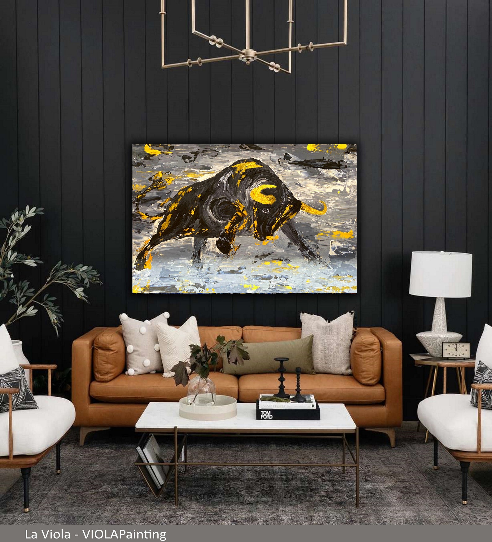 Bull Print Painting, Bull Bear Painting Wall Street Poster, Bull Bear ...