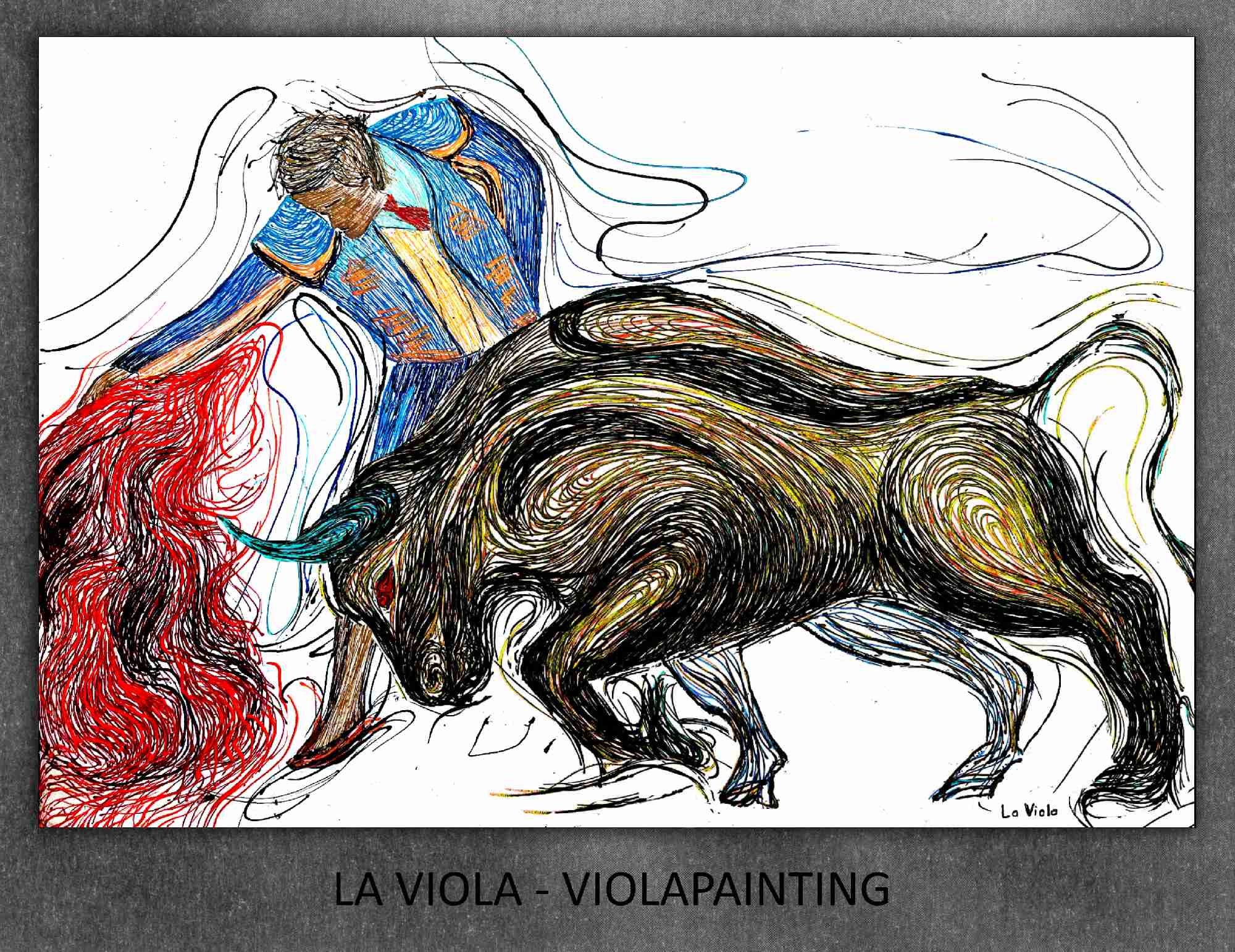 Matador And Bull Drawing