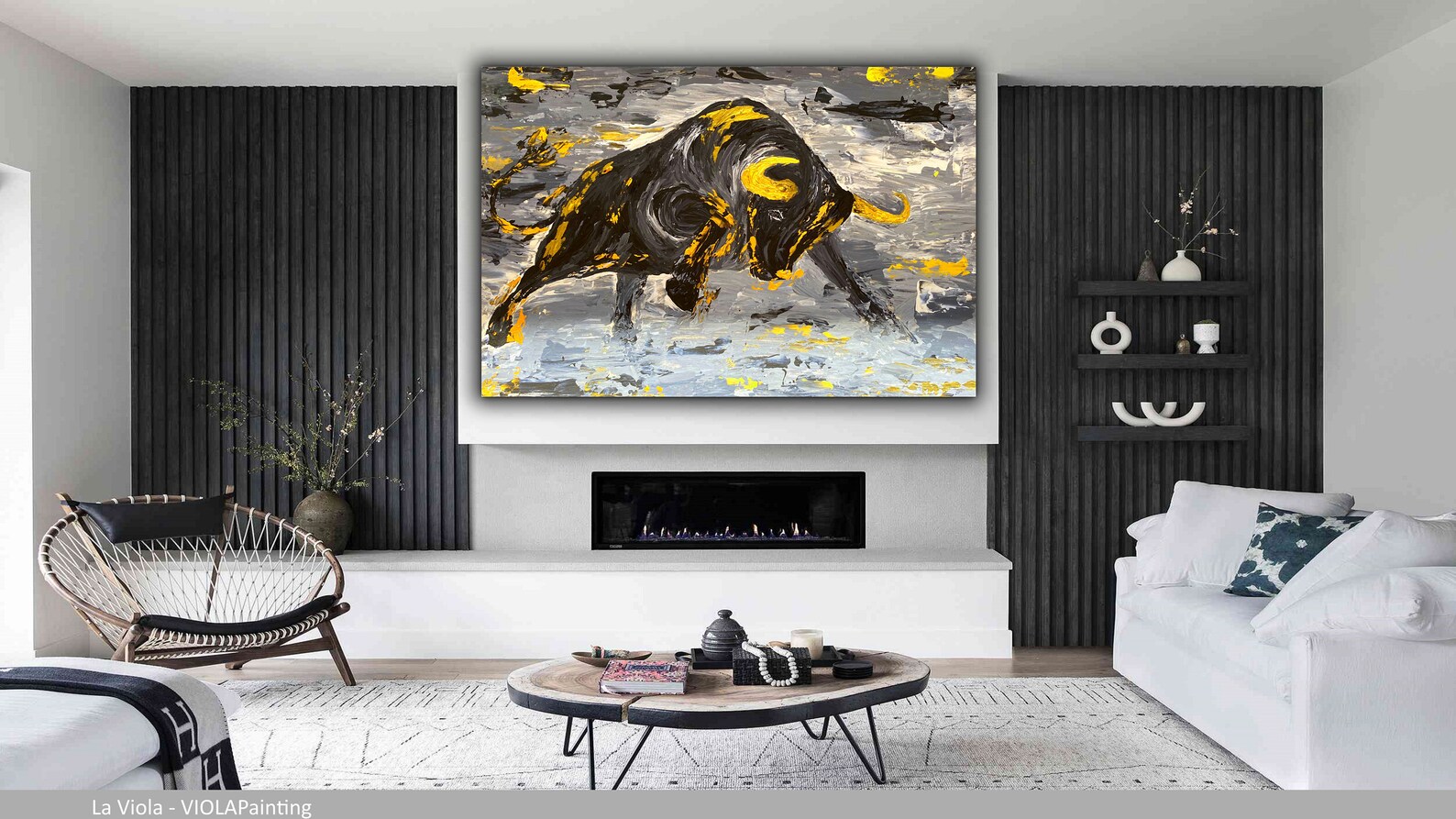 Bull Print Painting, Bull Bear Painting Wall Street Poster, Bull Bear ...