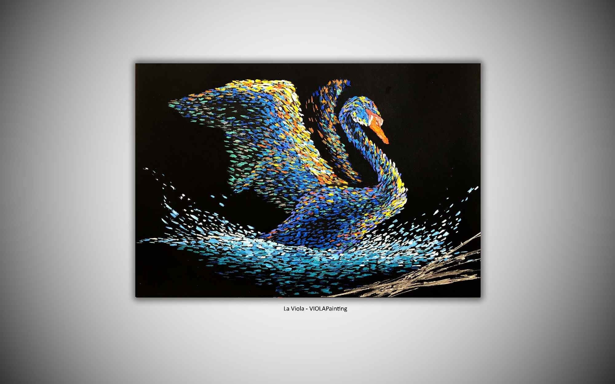 Swan Abstract Painting