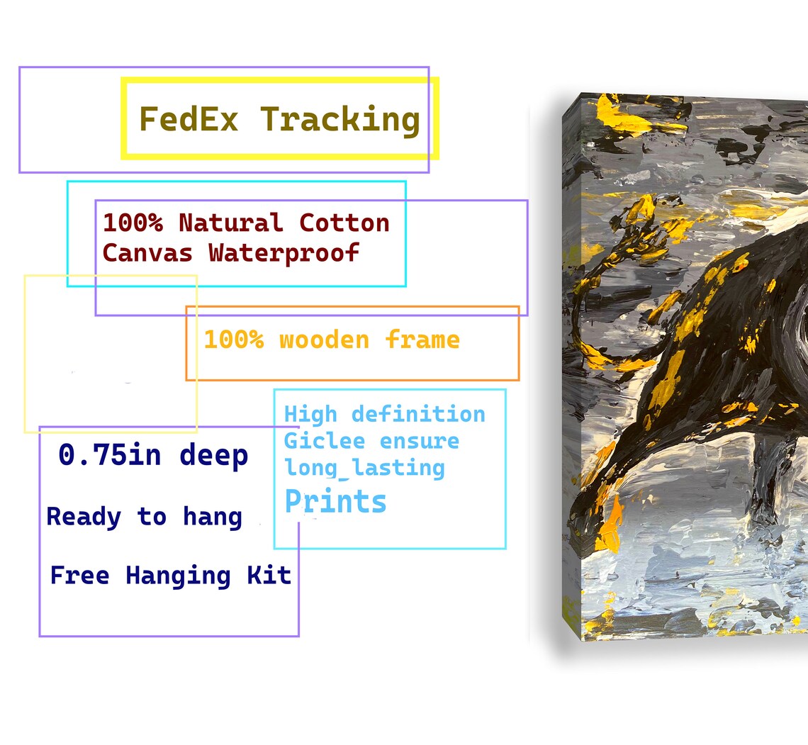 Bull Print Painting, Bull Bear Painting Wall Street Poster, Bull Bear ...