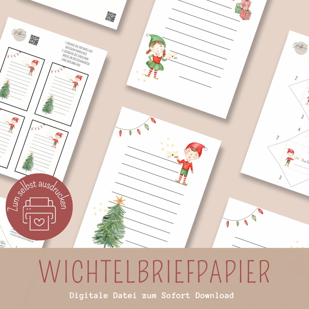 Wichtelbriefpapier zum Download | Wichtelbrief | Weihnachtswichtel ...