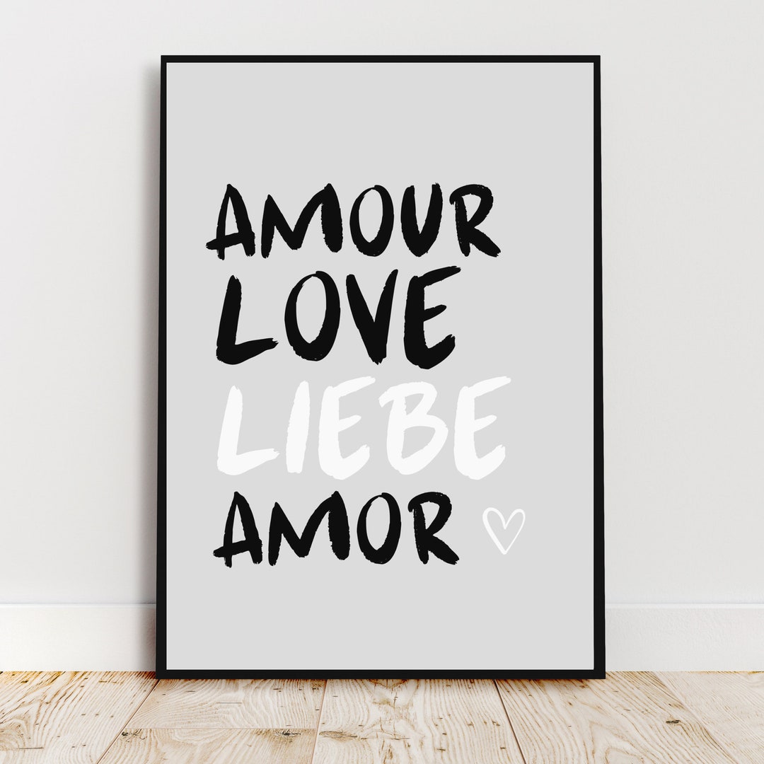Colored Poster amour Digital Wall Art Positive Message - Etsy