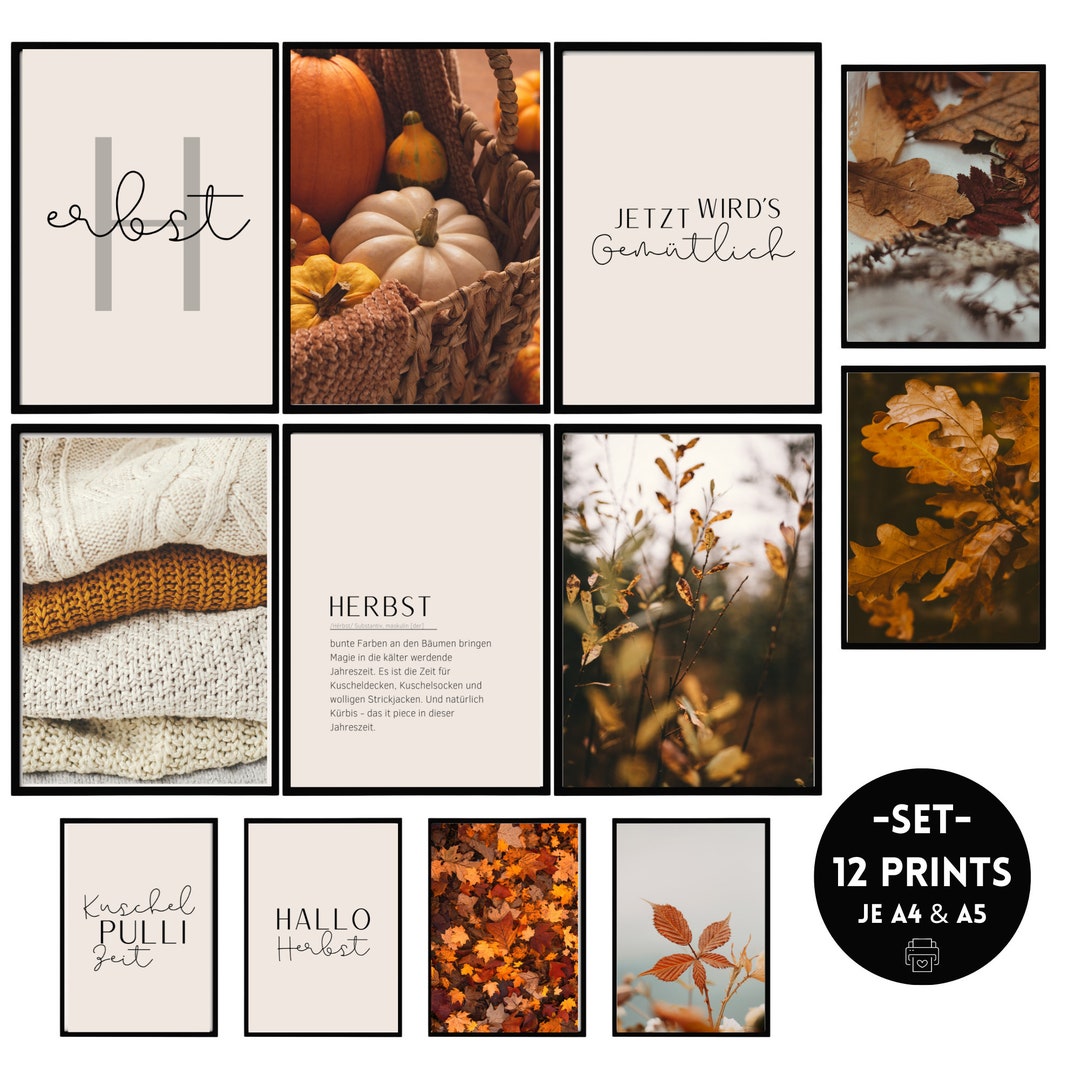Fall Prints Mega Bundle Gallery Prints SET Autumn Art Gallery Wall ...
