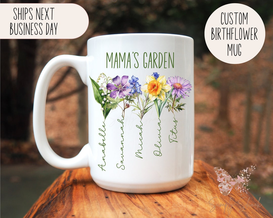 Grandmas Garden Mug With Personalized Birth Flowers Mamas Garden