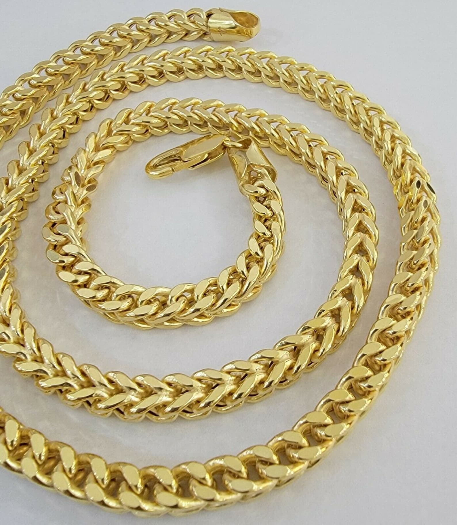 10K Gold Franco Link Chain 22 Necklace 7mm Thick Real | Etsy