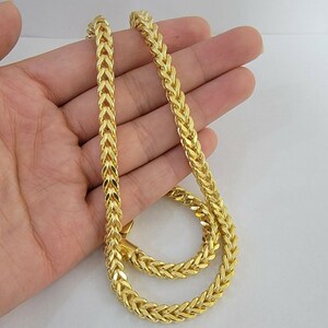 10k Gold Franco Link Chain 26" Necklace 7mm Thick, Real 10kt Men's ...