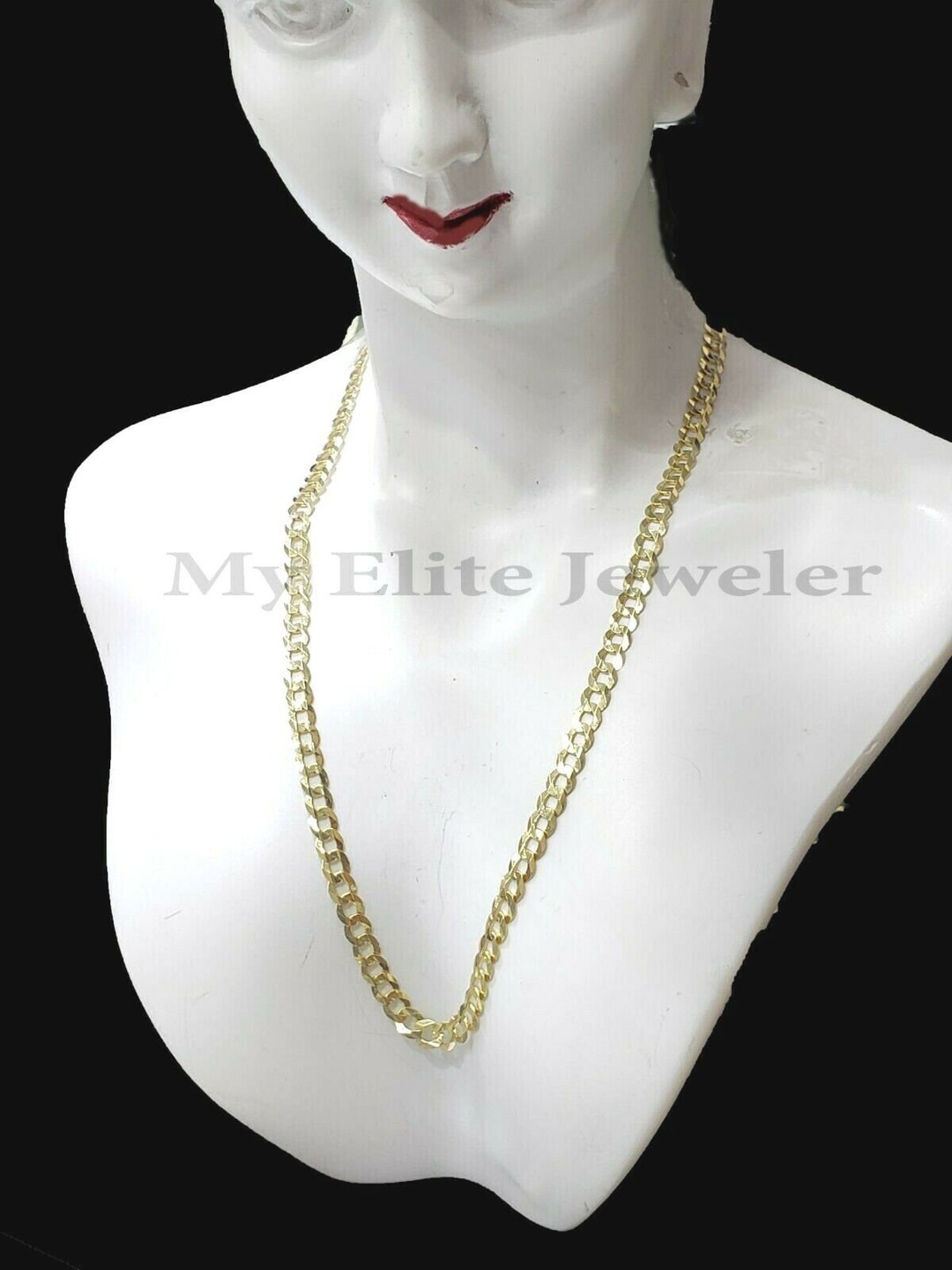 Solid 14k Yellow Gold Ladies Chain Necklace 22 Inch Cuban Curb Link 3 ...
