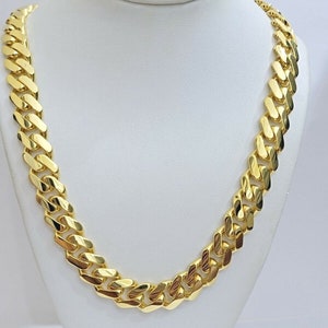 Miami Cuban Royal Link Chain Shiny Plain Necklace Monaco, Real 10k ...