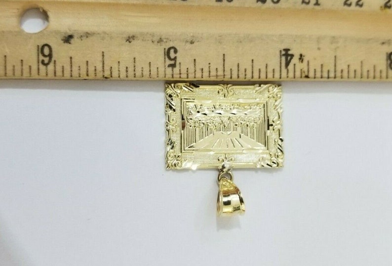 Real 10k Yellow Gold Rope Chain Last Supper Charm Pendant Set 3mm ...