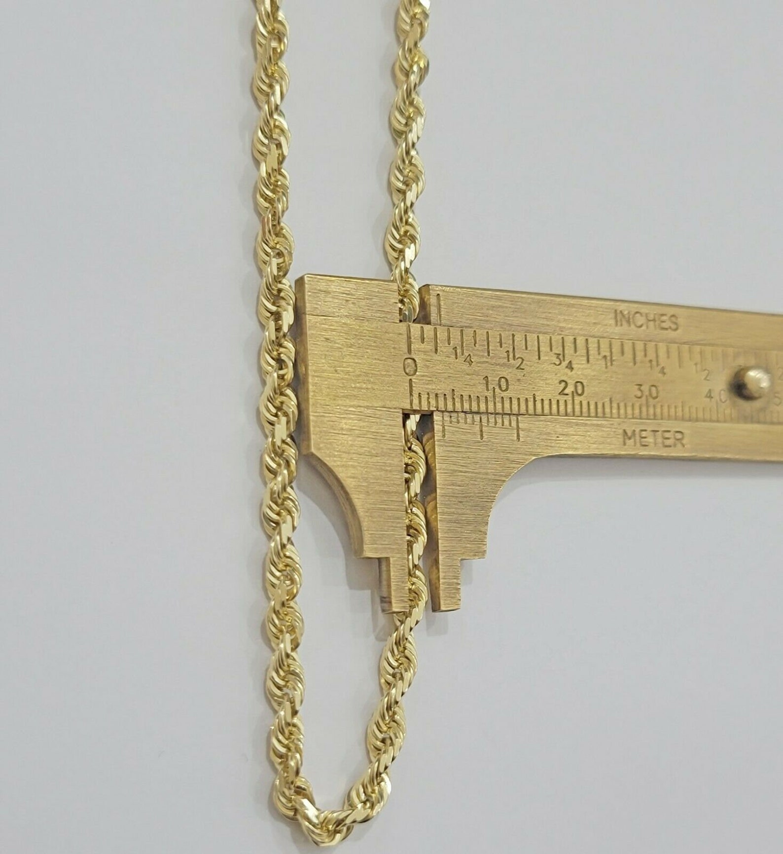 Solid 14k Gold Rope Chain Necklace 4mm 18 30 Inch - Etsy