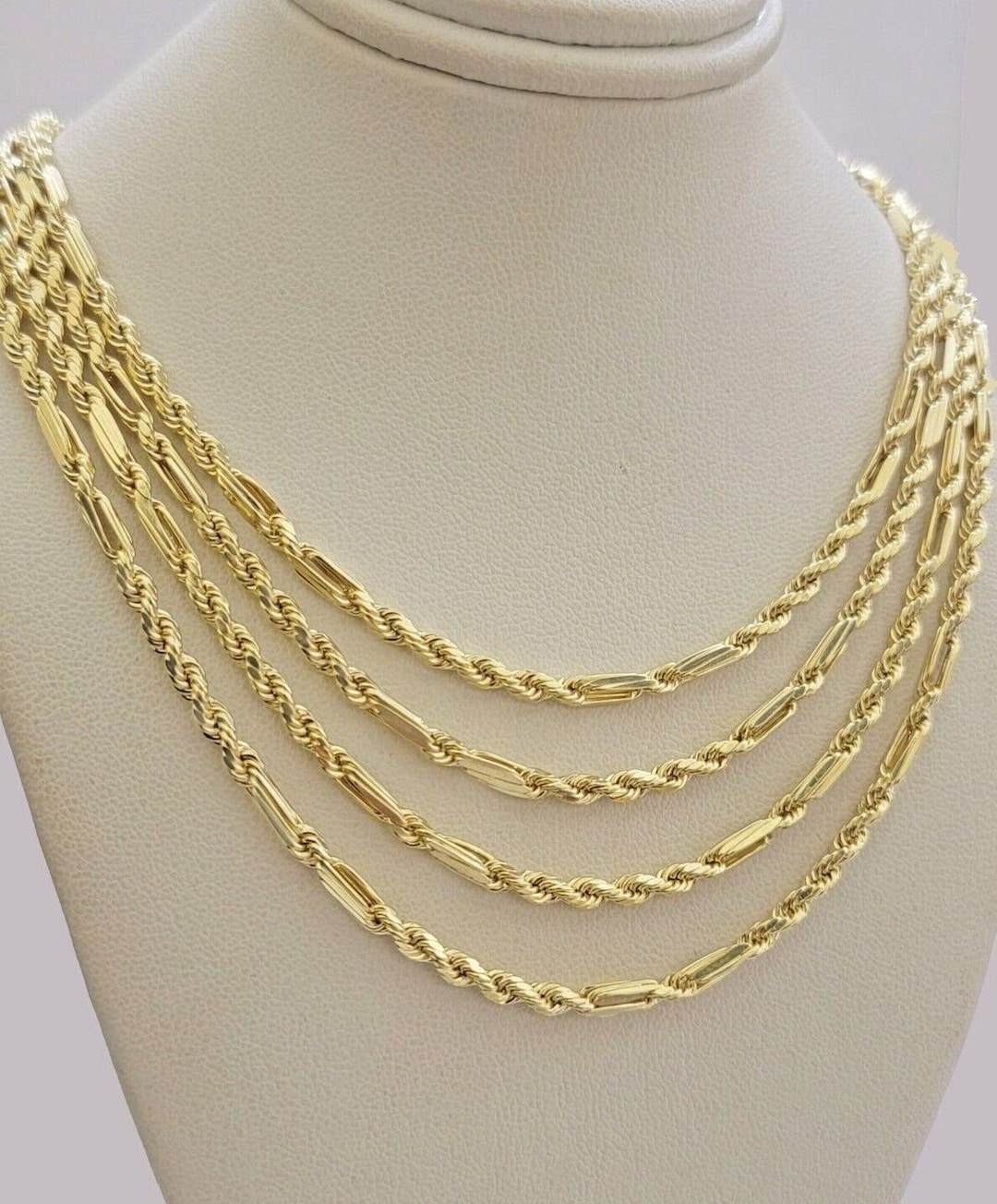 Real 10k Yellow Gold Milano Rope Chain Necklace 18"-24"inches 3mm 10kt ...