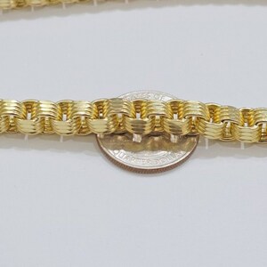 Real Gold Box Byzantine Chain Necklace 7.5mm 10k Yellow 22 Inches Men ...