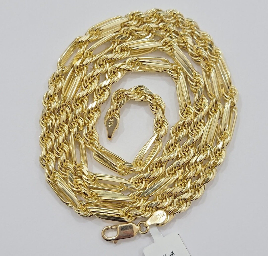 Solid 10k Gold Milano Rope Chain Necklace 26" 4.5mm Men's 10kt Yellow ...