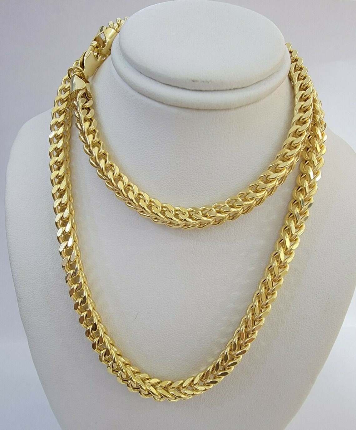 10K Gold Franco Link Chain 22 Necklace 7mm Thick Real | Etsy