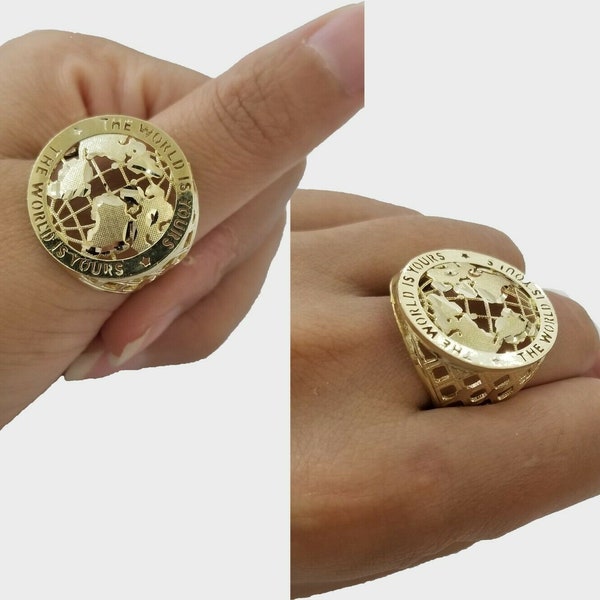 Mens World Map Ring - Etsy