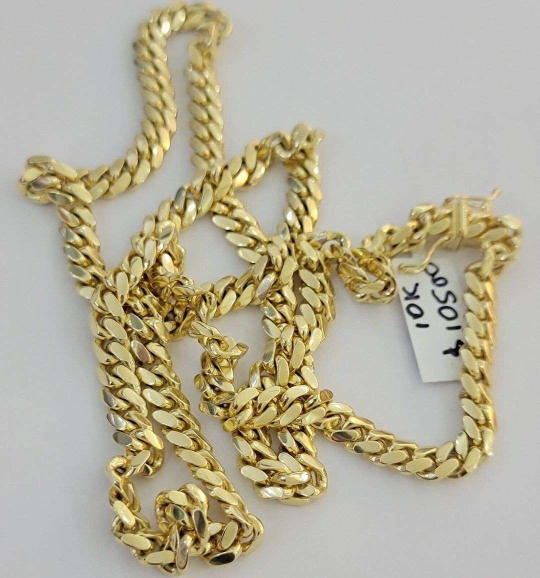 Solid Real 10k Gold Miami Cuban Link Chain 24 6mm Men Necklace 10kt ...