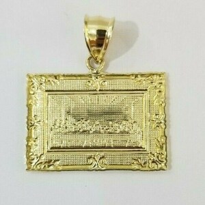 Real 10k Yellow Gold Rope Chain Last Supper Charm Pendant Set 3mm ...