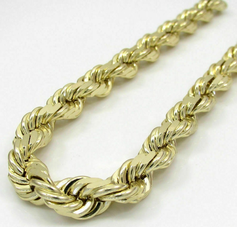 Real 10K Gold Rope Necklace 7mm Mens Chain 18 20 22 24 26 - Etsy
