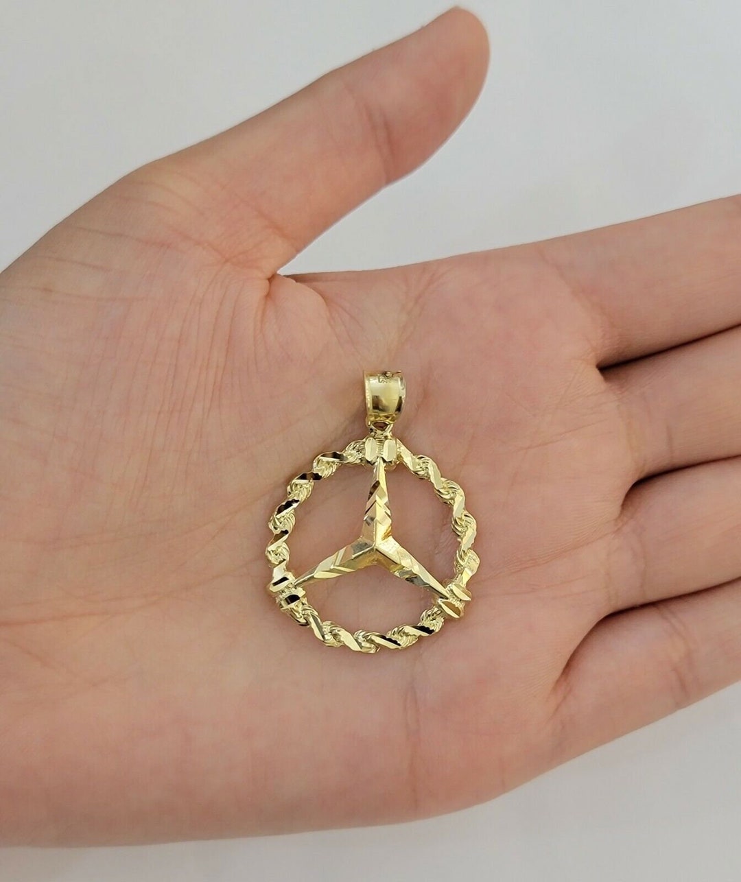 10k Gold Men's Pendant 10kt Yellow Gold ,unique Rope Style Charm for ...