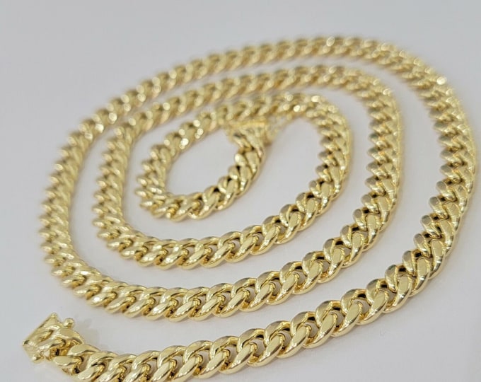 6mm Mens Miami Cuban Royal Link Chain Necklace Box Clasp Real 10K ...