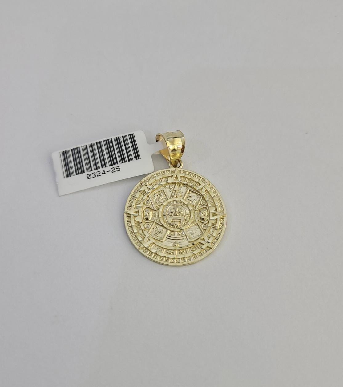 Real 10kt Mayan Calendar Charm Pendant Aztec Round Yellow Gold. - Etsy