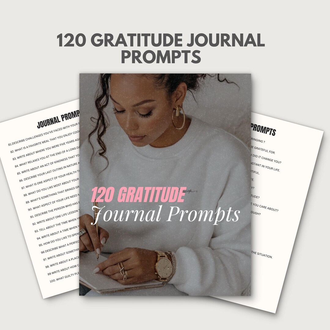 120 Gratitude Journal Prompts: Daily Mindfulness Ebook (digital ...