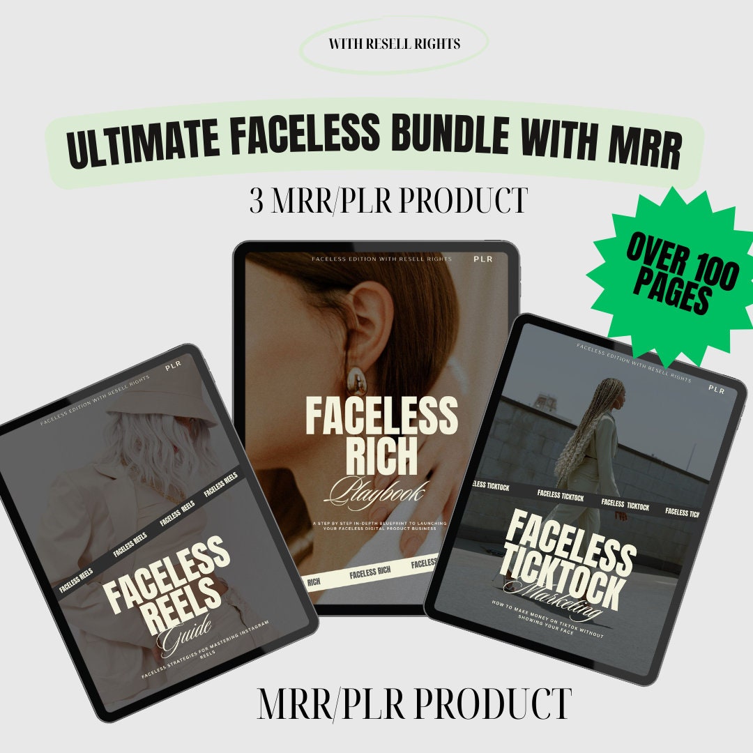 Faceless Digital Marketing Bundle: Tiktok, Instagram Reels, Rich ...