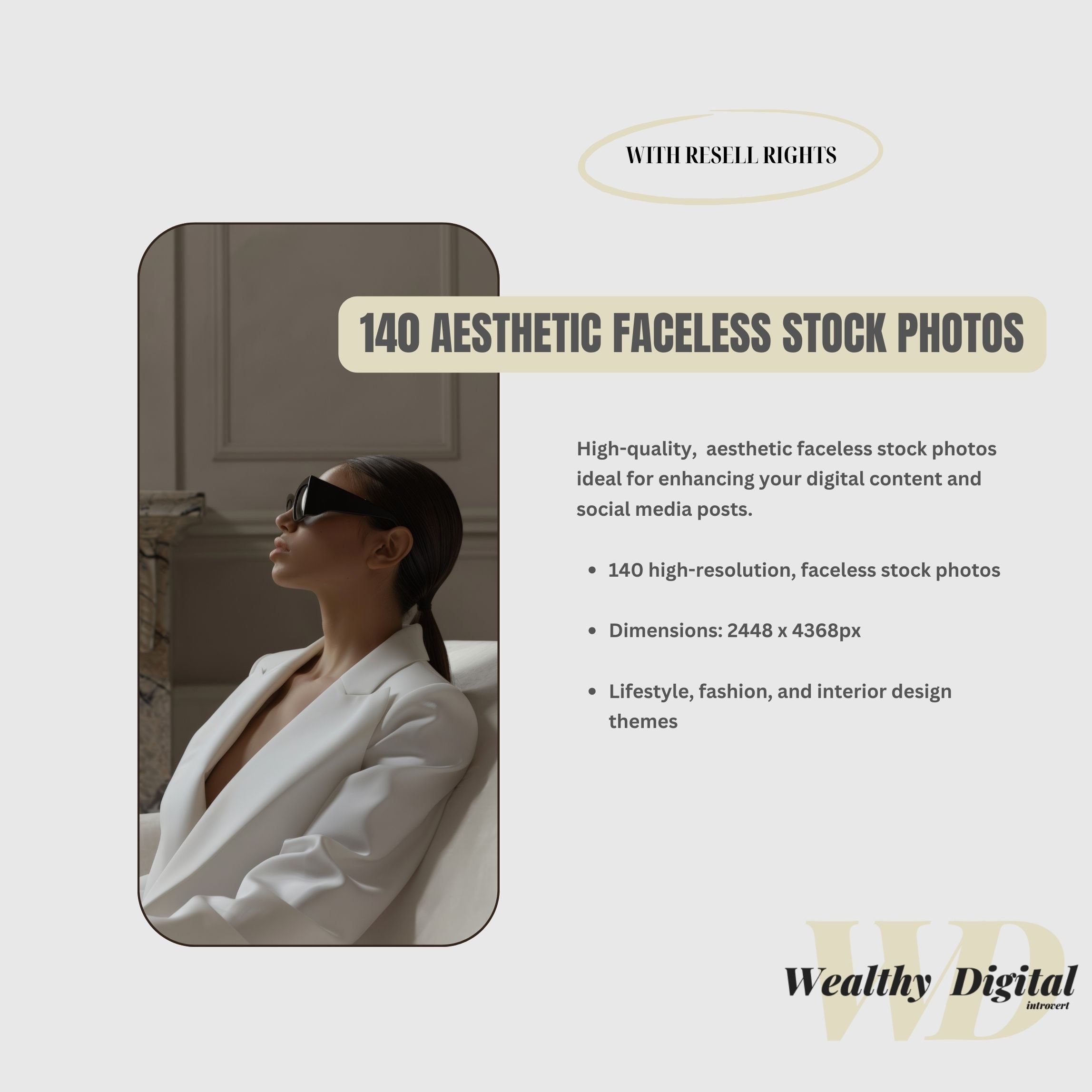 140 Aesthetic Faceless Stock Photos | MRR PLR | High-quality AI Photos ...