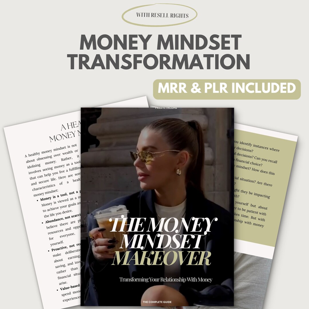 Money Mindset Transformation Book ,34 Pages , Editable in Canva , MRR ...