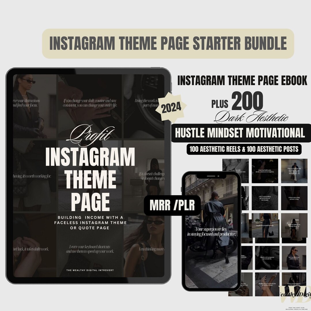 Bundle Faceless Insta Theme Page & Dark Aesthetic Hustle Videos Bundle ...
