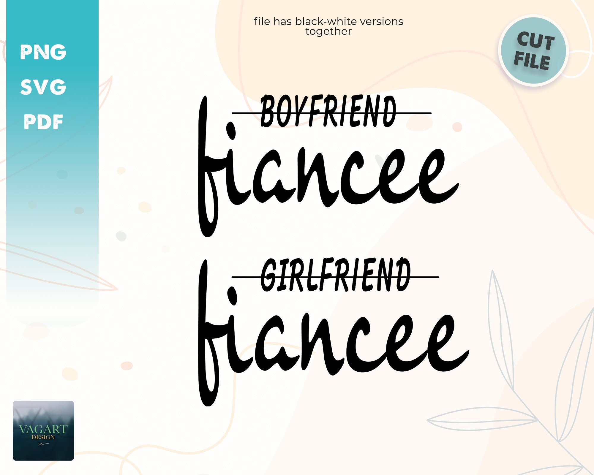 Fiancee SVG-PNG Cut File, Couple Png, Girlfriend Boyfriend Cut Files ...