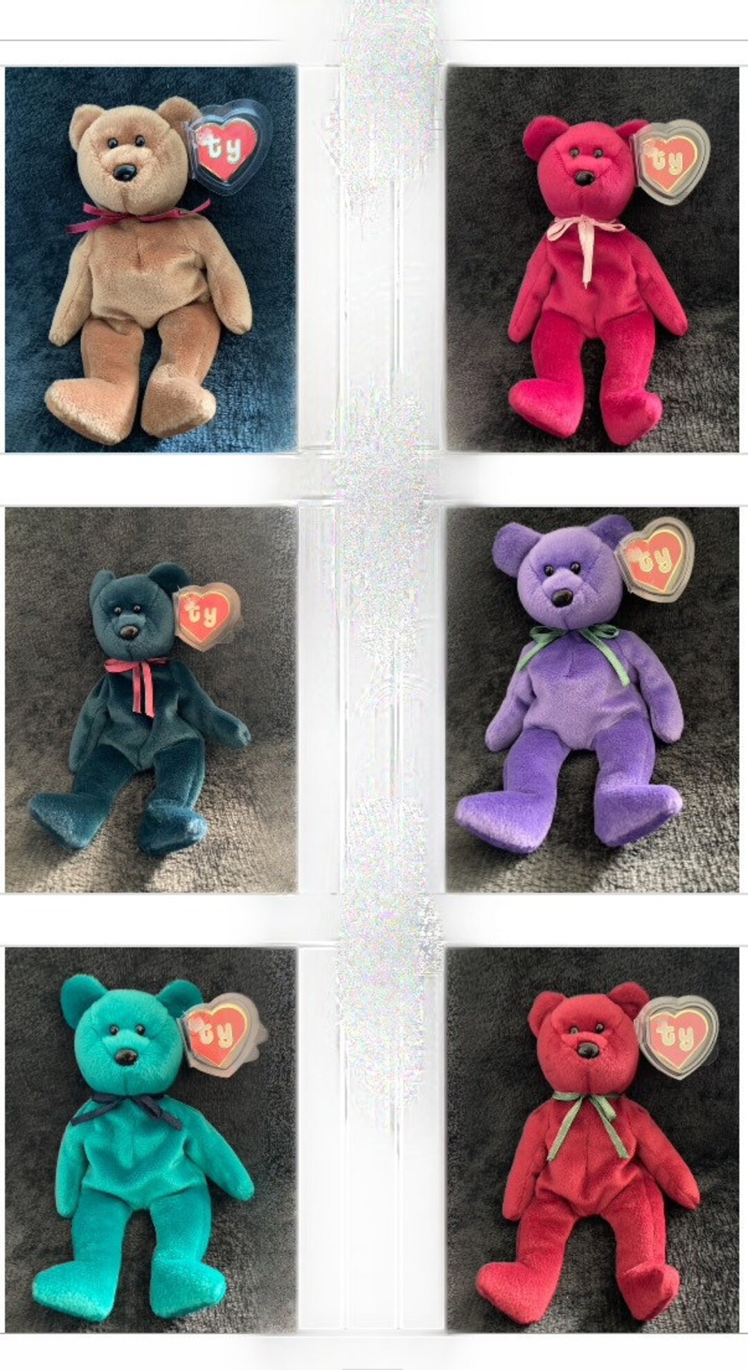 2/1 New Face Teddy Set Very Rare Teddy of Brown, Magenta, Violet, Teal ...