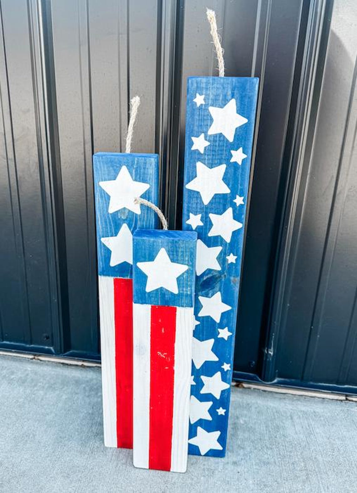 Patriotic Wooden Firecrackers Porch Leaner | 4th of July Decor | Rustic ...