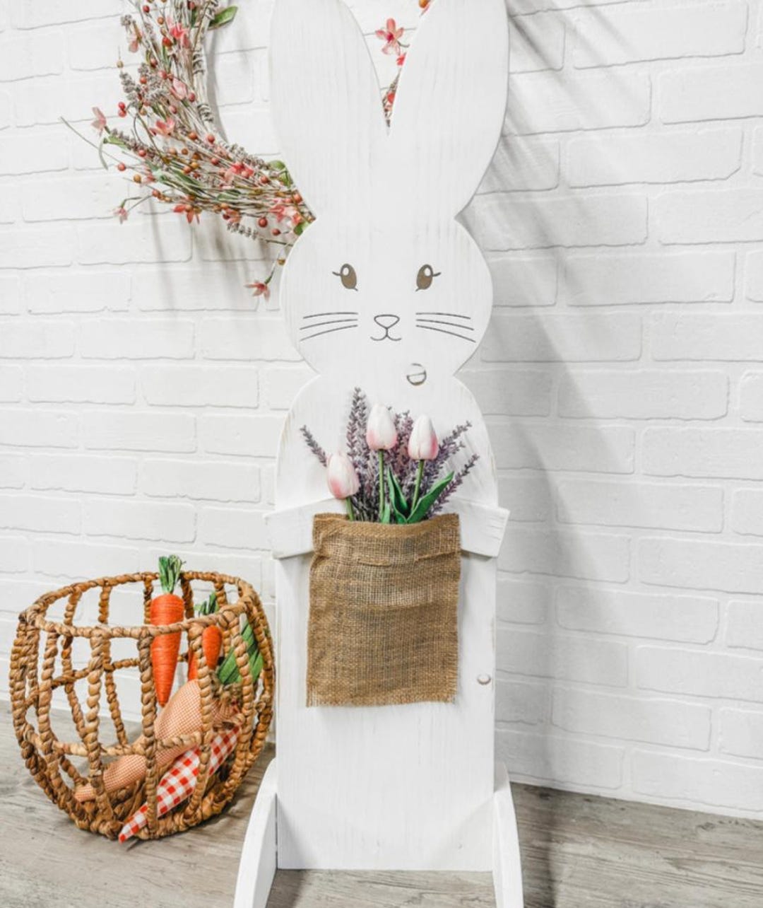 Handmade Standing Wooden Porch Bunny – Rustic Easter Decor, Spring ...