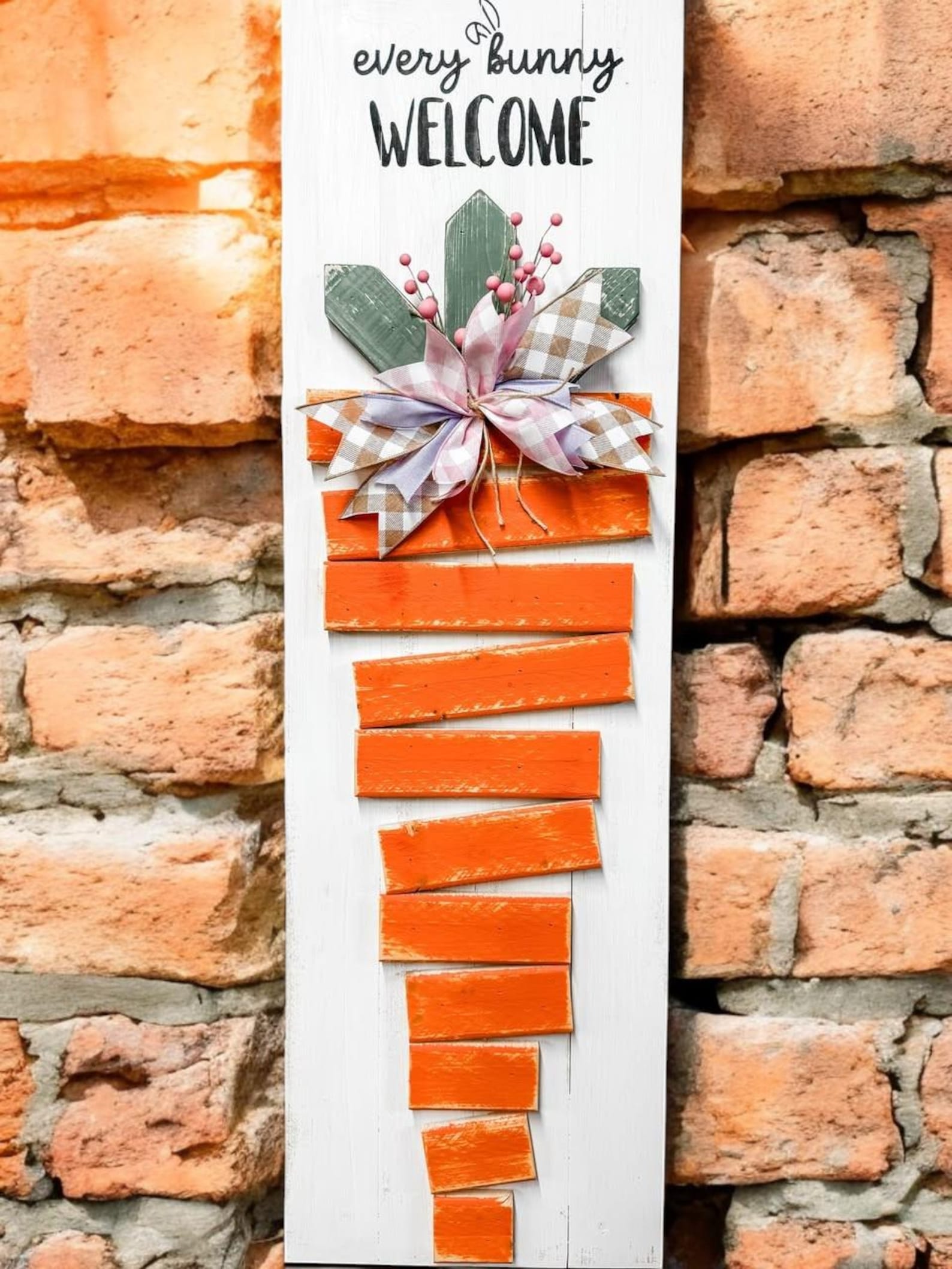 Handmade Spring Carrot Porch Leaner – 4ft Tall Wooden Easter Welcome ...