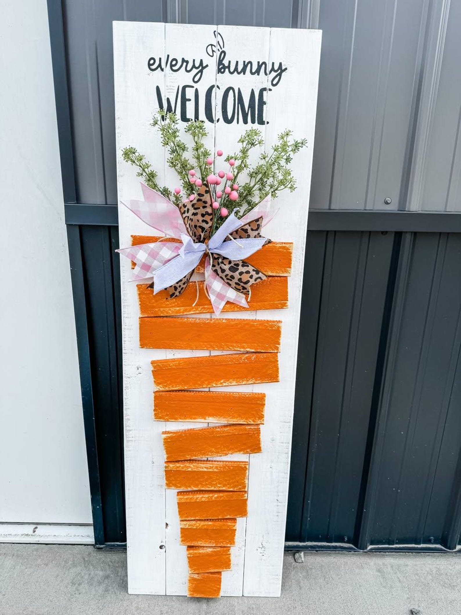 Handmade Spring Carrot Porch Leaner – 4ft Tall Wooden Easter Welcome ...