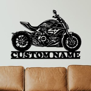 Custom Motorcycle Garage Sign: Personalized Steel Man Cave Decor - Etsy