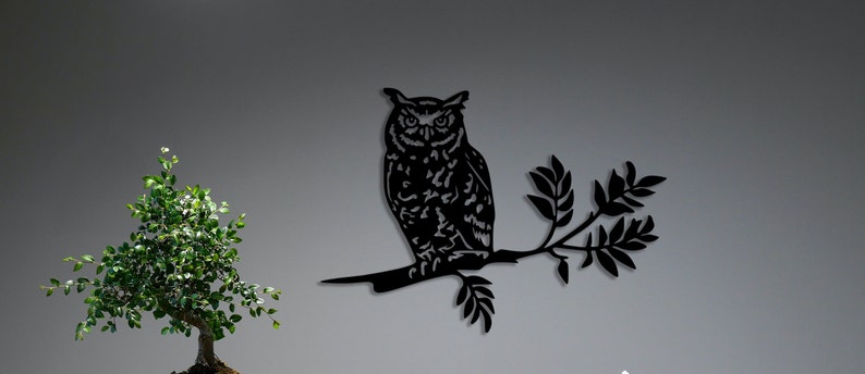 Owl Metal Wall Art: Night Bird Silhouette Wall Decor - Etsy