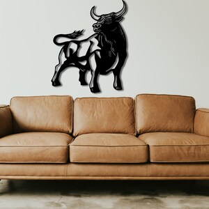 Metal Bull Wall Decor, Bull Metal Wall Art, Spiritual Decor, Wildlife ...